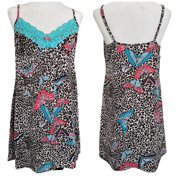 George | Intimates & Sleepwear | Y2k Blue Butterfly Cheetah Cami Nighty ...